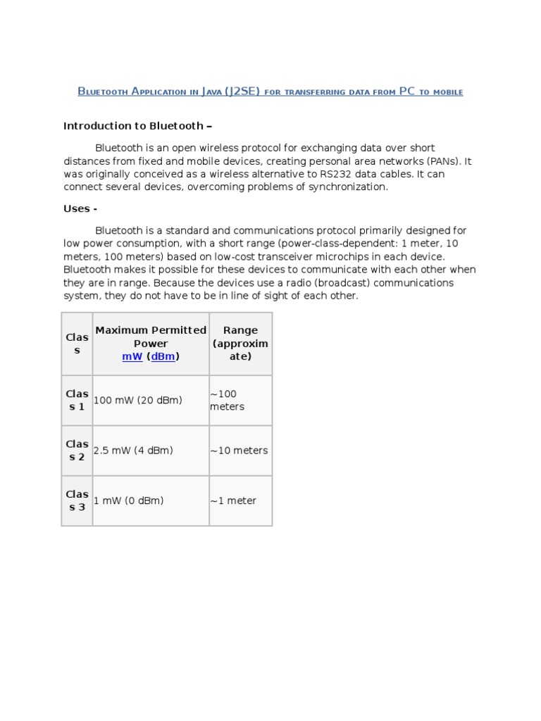 Bluetooth Application 1 | PDF | Bluetooth | Java (Programming Language)