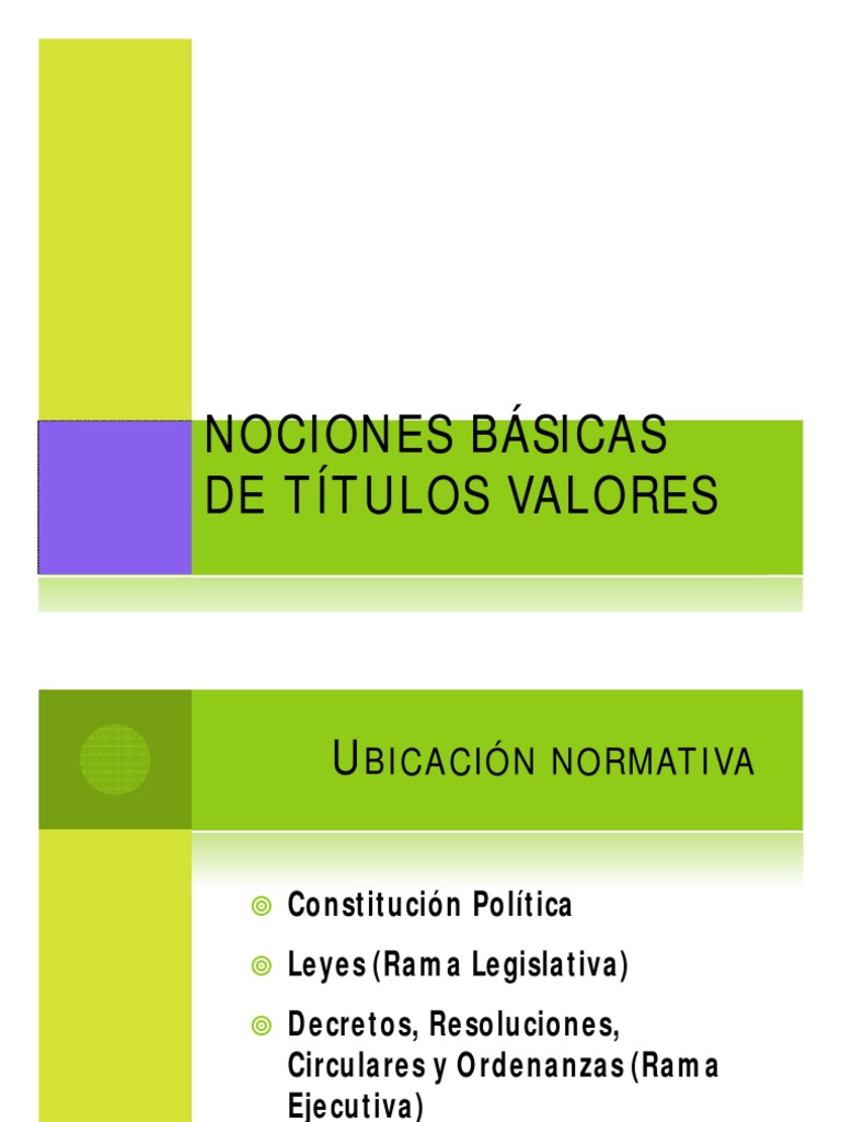 Nociones Basicas Titulos Valores | PDF | Negocios | Finanzas y administración del dinero