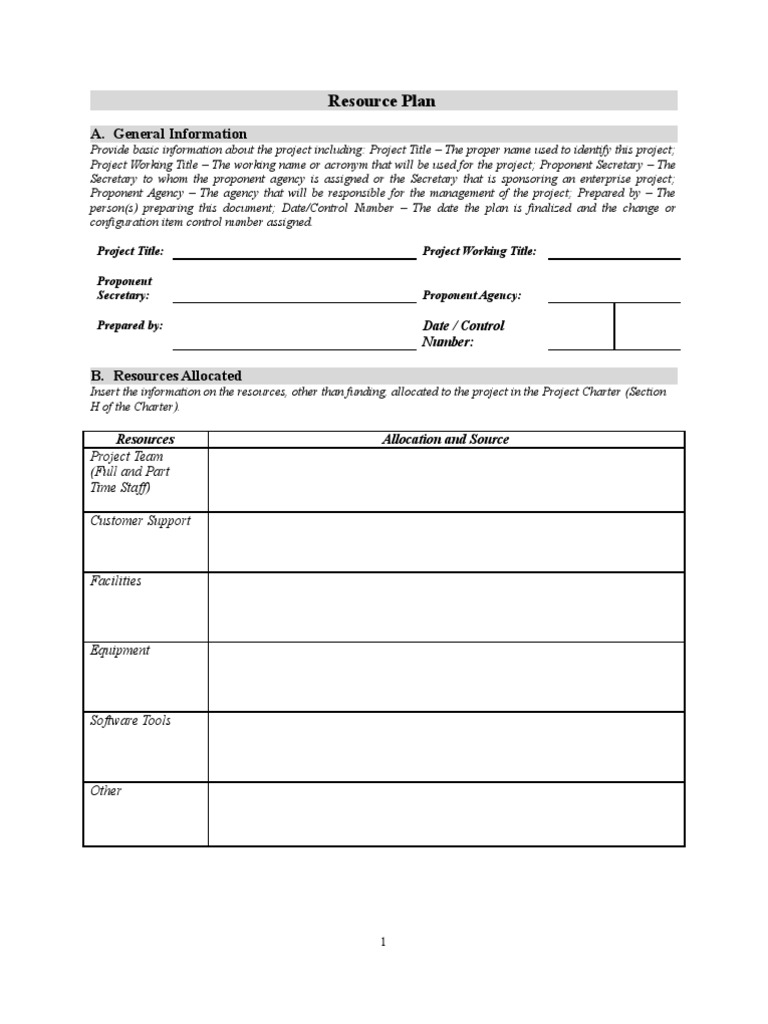 Resource Plan Template 1.2 | PDF | Business