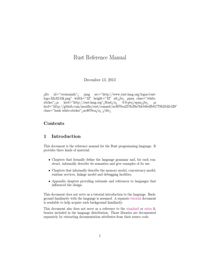 Rust Manual | Download Free PDF | Pointer (Computer Programming ...