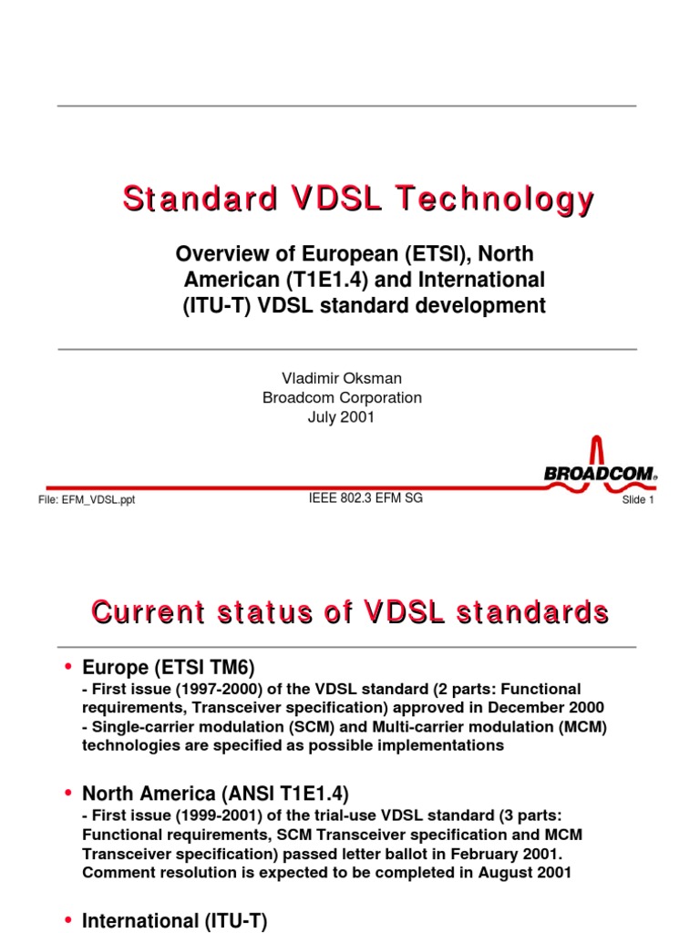 Standard VDSL Technology | PDF | Digital Subscriber Line | Network Packet