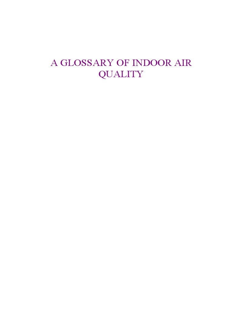 A Glossary of Indoor Air Quality | PDF | Heat Exchanger | Air Conditioning
