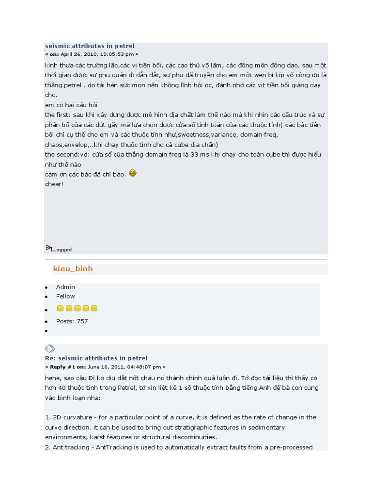 Seismic Attributes in Petrel | PDF