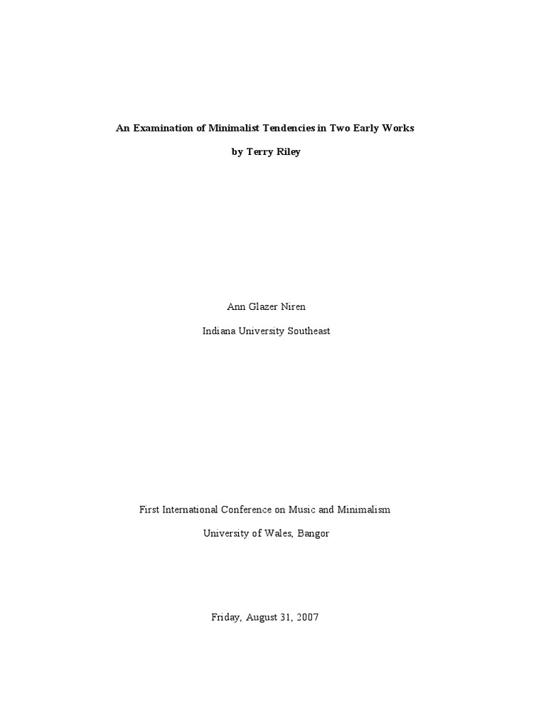 An Examination of Minimalist Tendencies in Two Early Works by Terry ...