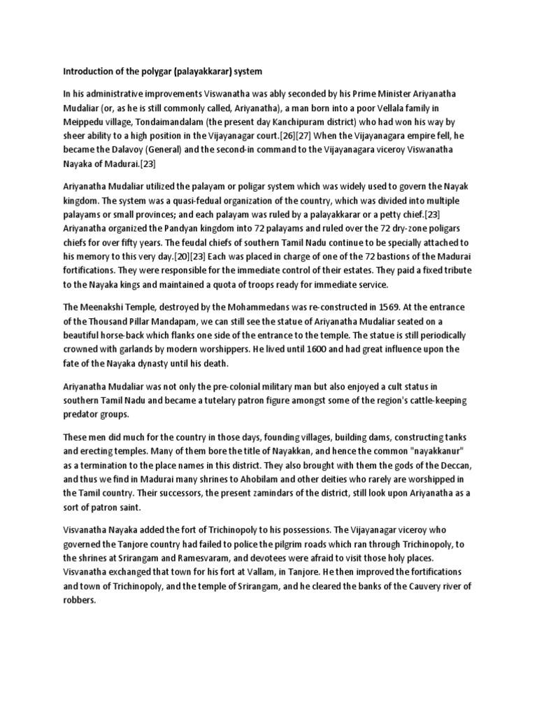 Introduction of The Polygar | PDF | Tamils | South India