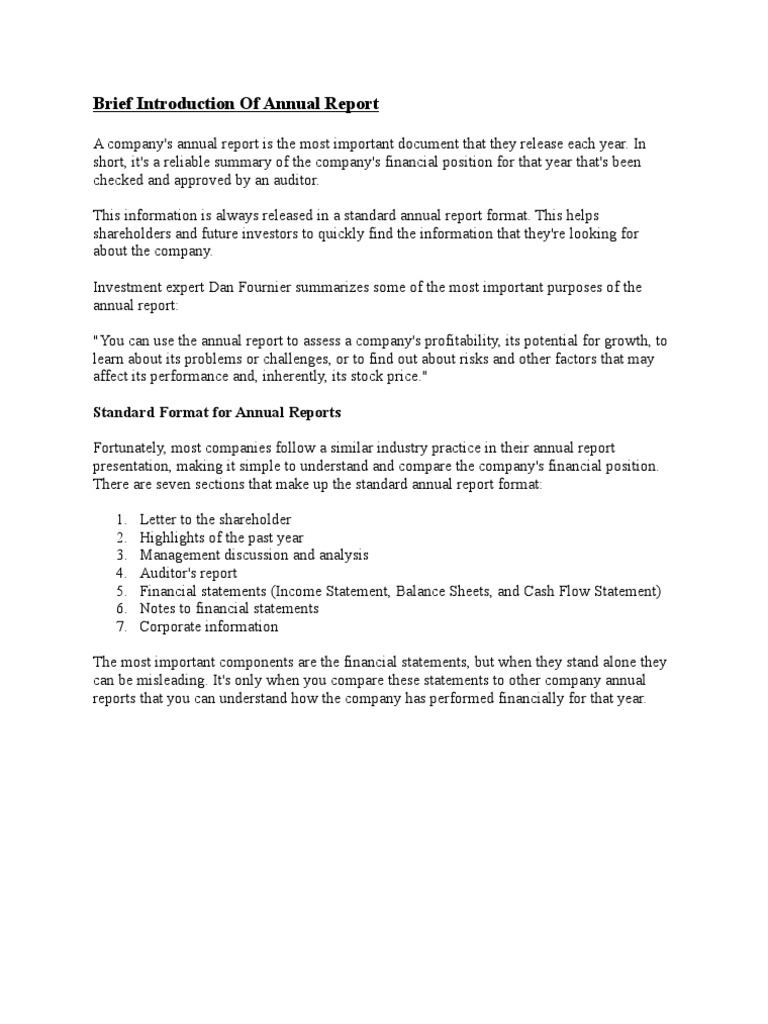 Annual Report Sample Full | PDF | Financial Statement | Corporations