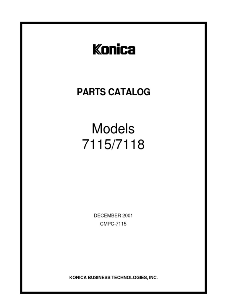 Konica 7115 Parts Catalog | PDF | Manufactured Goods | Mechanical ...
