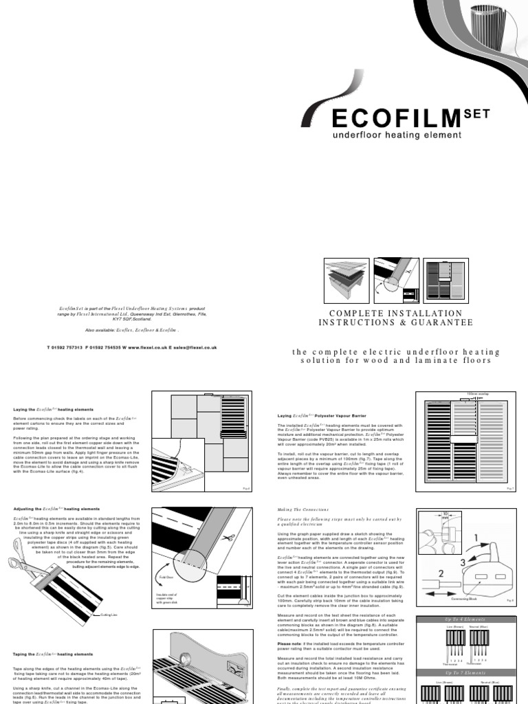 Eco Film Set Install Diagrams | PDF | Thermostat | Electrical ...