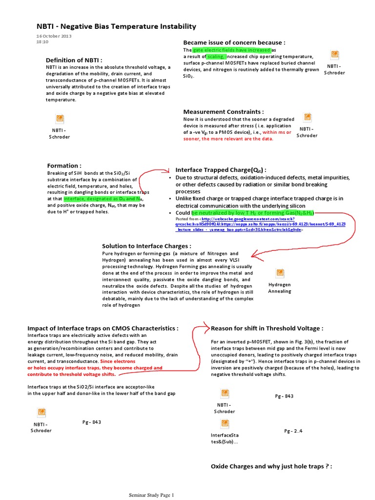 NBTI - Negative Bias Temperature Instability | PDF | Field Effect Transistor | Mosfet