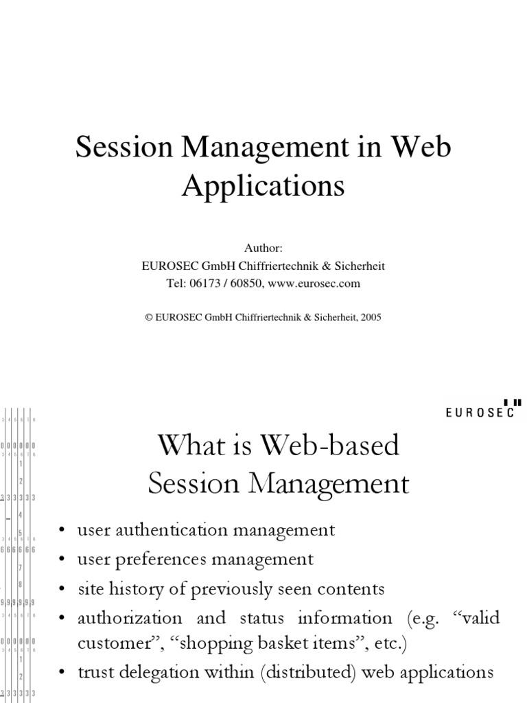 Eurosec Course Material On Web Application Session Management | PDF ...