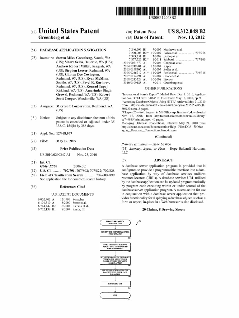 Unlted States Patent (10) Patent No.: US 8,312,048 B2 | PDF | Computer ...