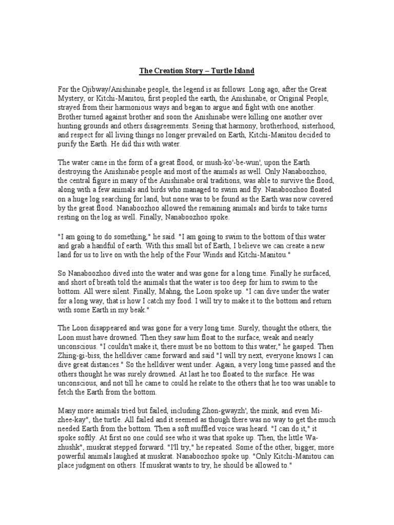 Anishinabe Creation Story | PDF
