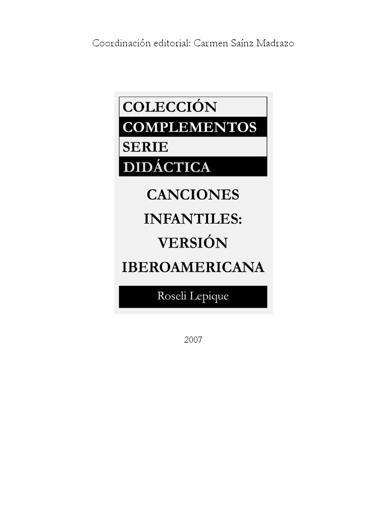 Canciones Infantiles Iberoamericanas | PDF | Percepción | Aprendizaje