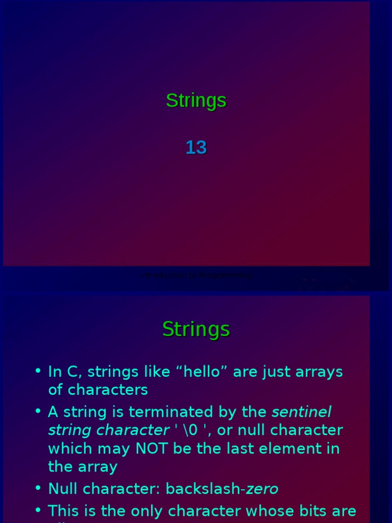 13 Es 26 Strings Pdf String Computer Science Array Data Structure