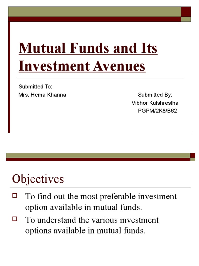 Project Presentation | PDF | Mutual Funds | Investor