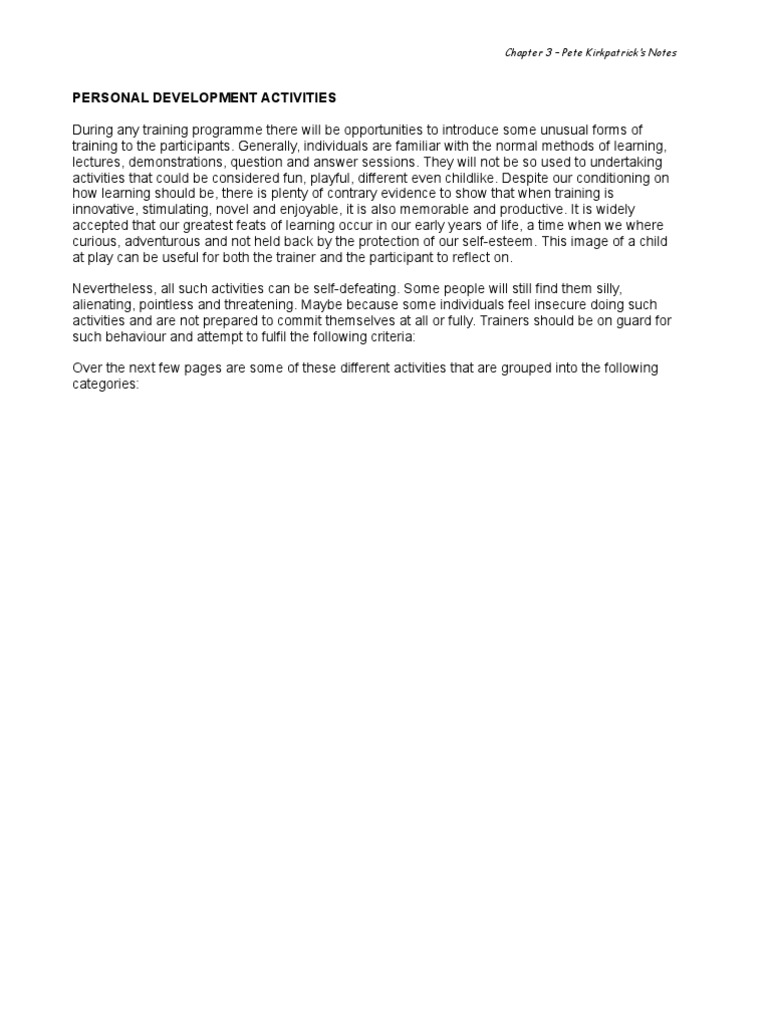 Personal Development Activities | PDF | Hearing Loss | Shape
