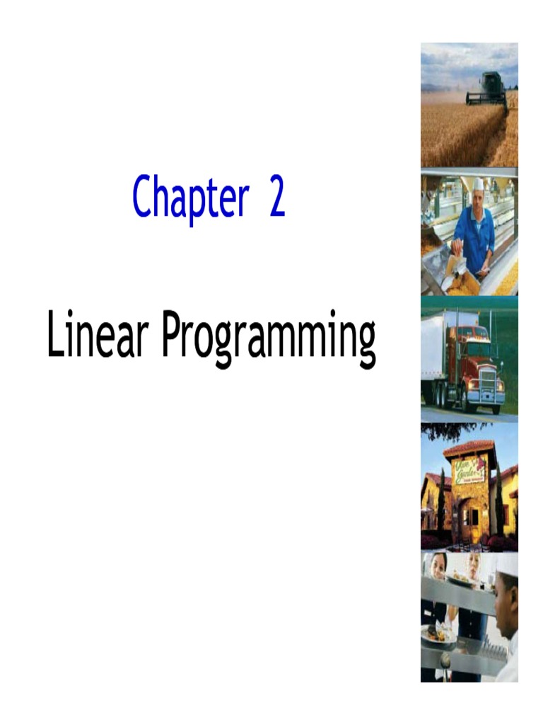 Chapter 2 - Linear Programming | PDF | Mathematical Optimization ...