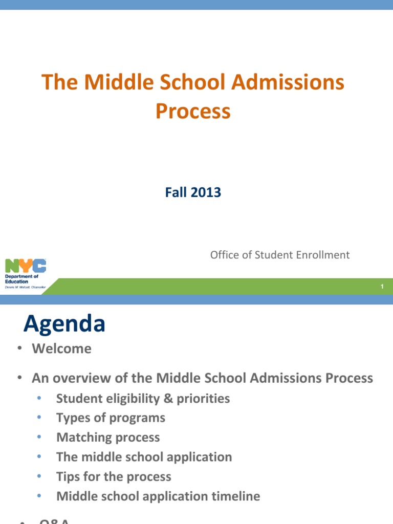 The Middle School Admissions Process: Fall 2013 | PDF | University And ...