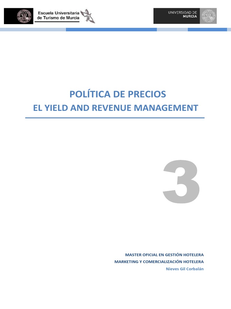 Política de Precios en Hotelería: Yield Management | PDF | Precios | Hotel