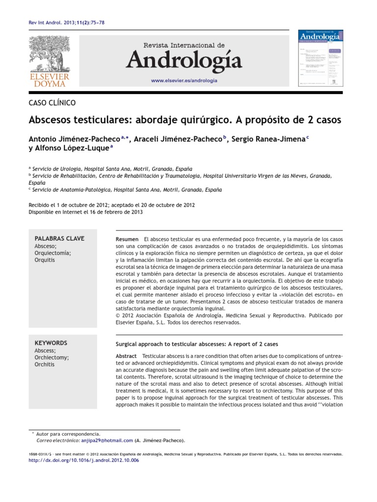 Abscesos Testiculares | PDF | Testículo | Ultrasonido médico