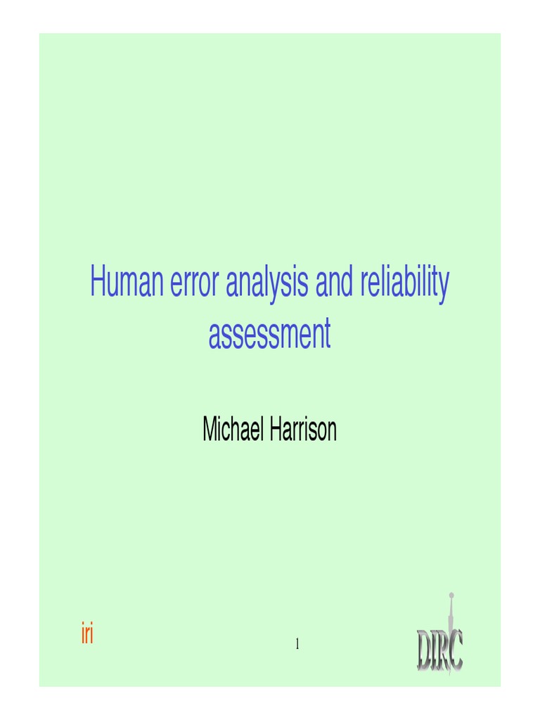 Human Error Analysis in System Design | PDF | Technology & Engineering ...
