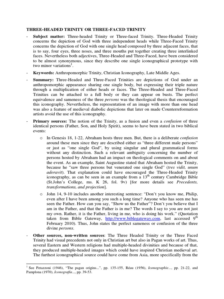 Three-Headed Trinity or Three-Faced Trinity | PDF | Trinity | God