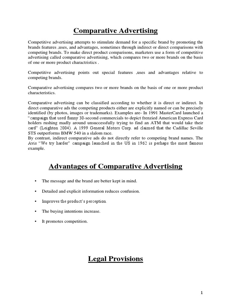 Comparative Advertising Word | PDF | Trademark | Advertising