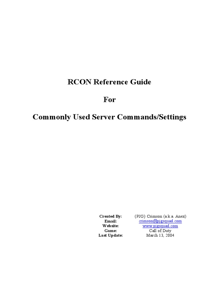 CoD RCON | PDF | Command Line Interface | System Software