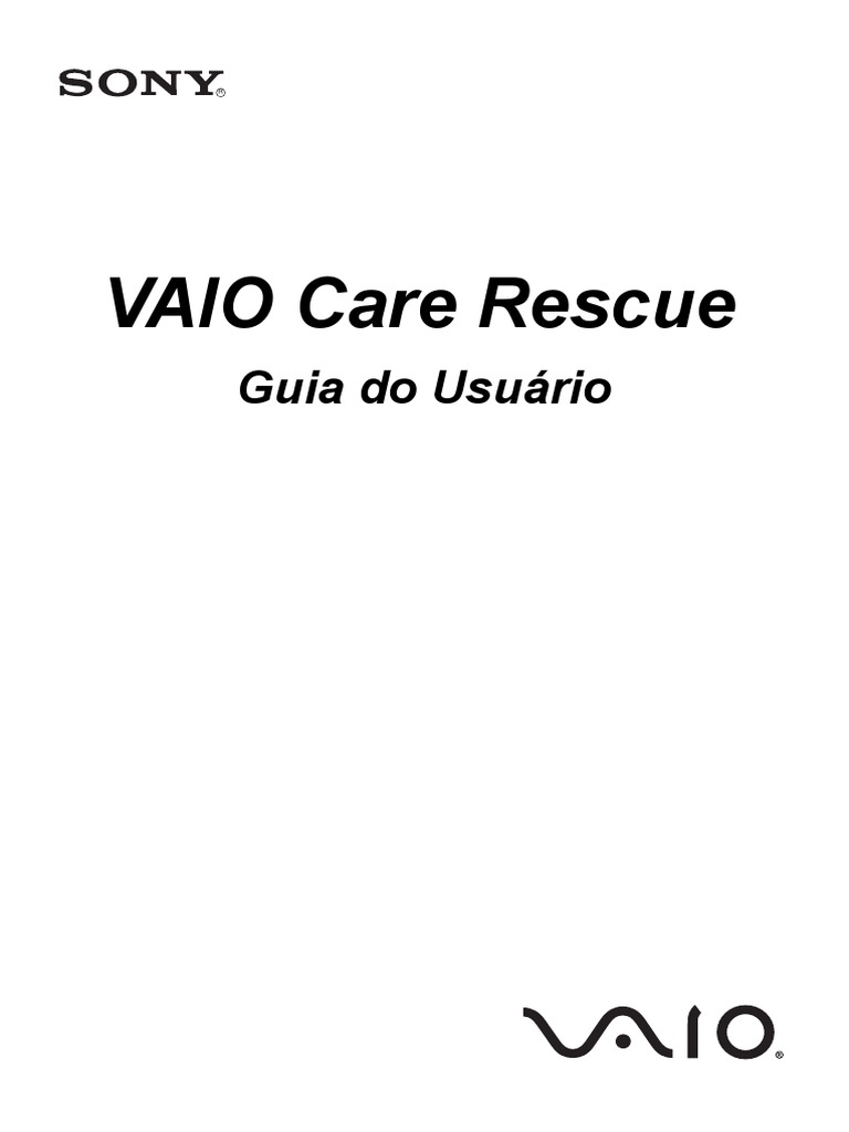 VAIO Care Rescue Guia Do Usuario | PDF | Drive de disco rígido ...