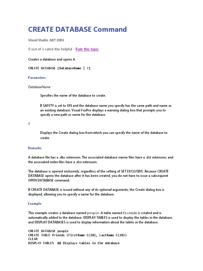 Manual Foxpro | PDF | Database Index | Parameter (Computer Programming)