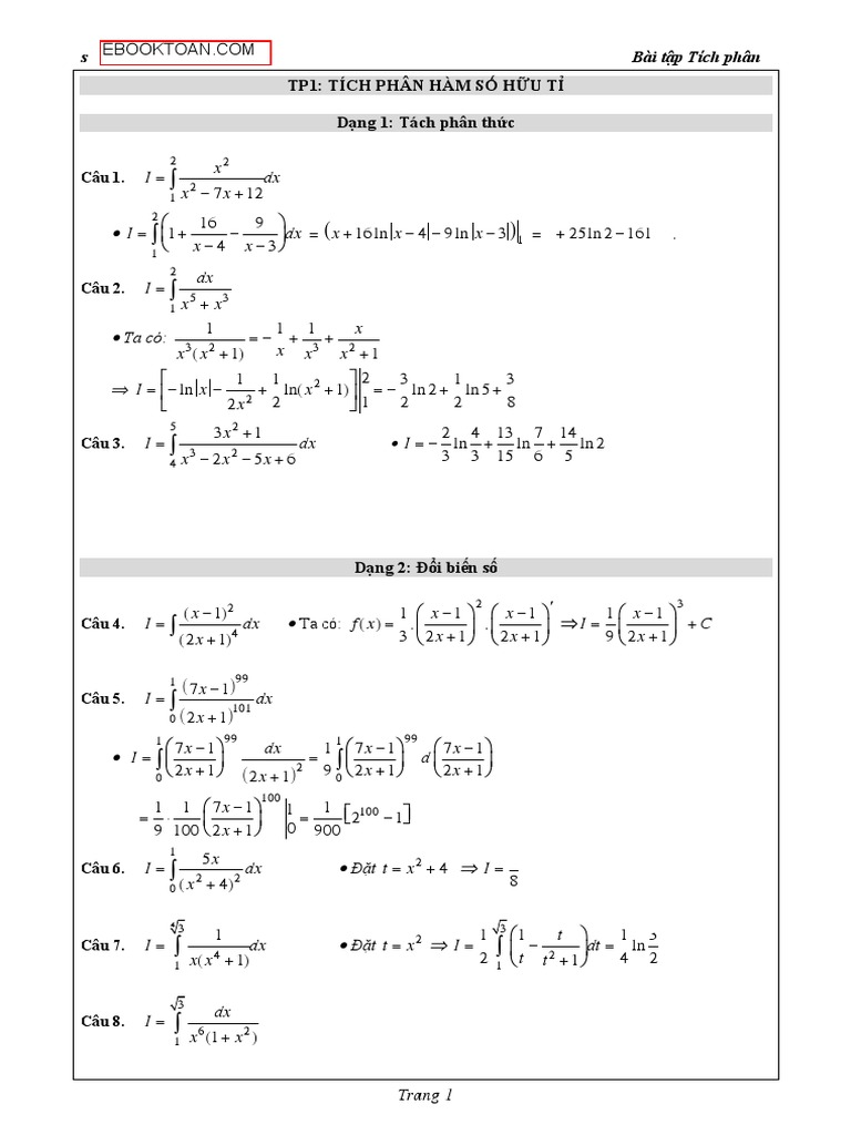 Bai Tap Tich Phan | PDF