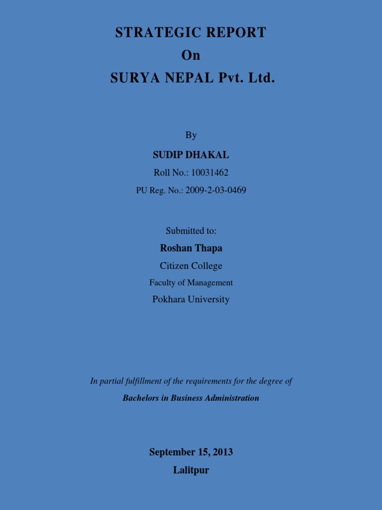 Strategic Management Report | PDF | Strategic Management | Competition