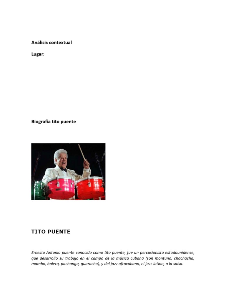 Biografia Tito Puente | PDF | Jazz | Musica Popular