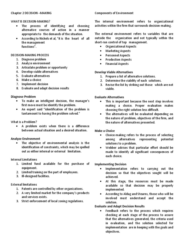 Engineering Management (CH 2: Decision Making) | PDF | Conceptual Model ...