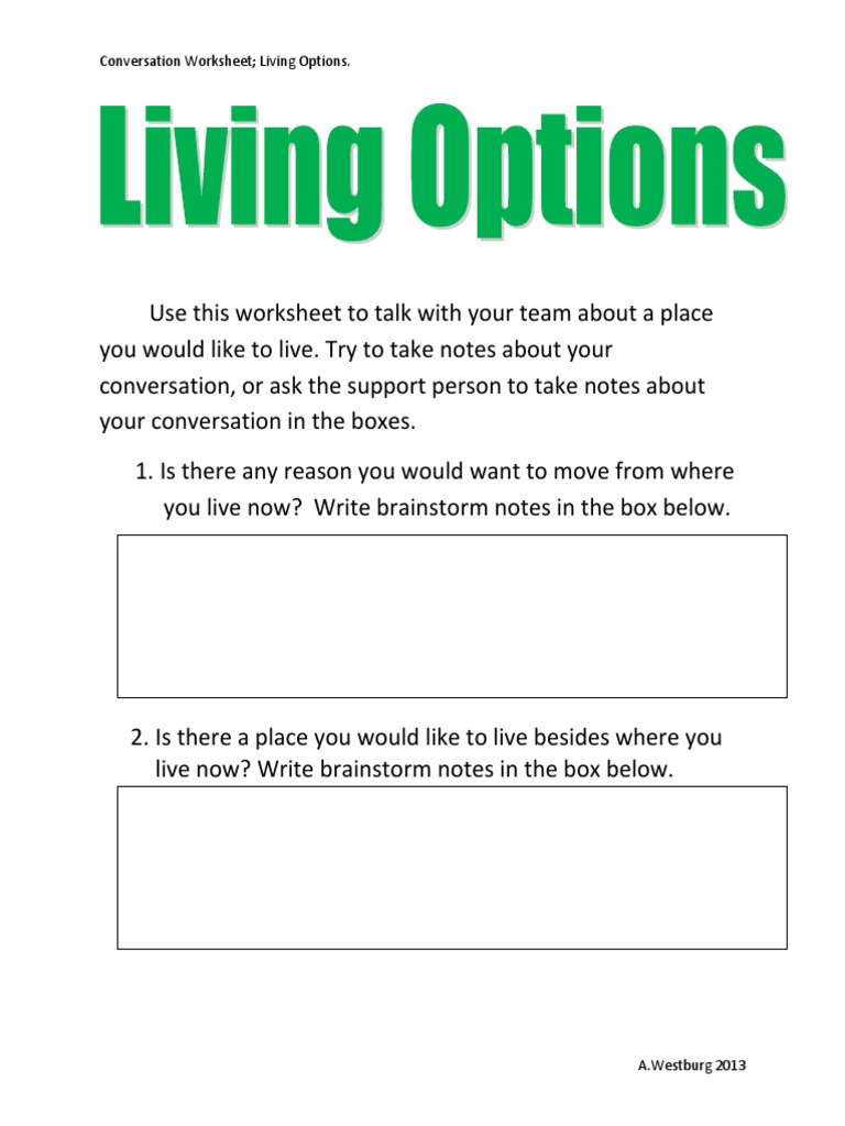Conversation Activity Living Options | PDF | Language Arts & Discipline