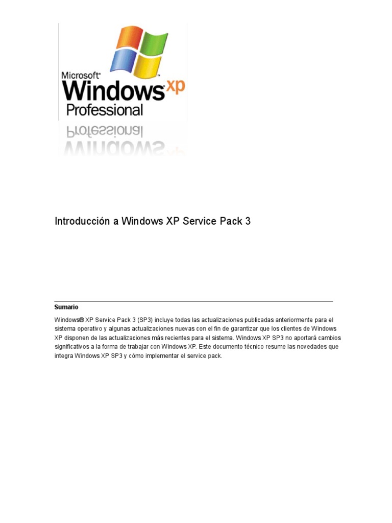 Windows XP Service Pack 3 - Caracteristicas | Windows XP | Microsoft ...