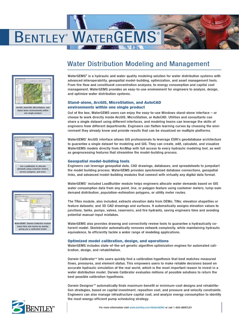 WaterGEMS Glance | PDF | Arc Gis | Geographic Information System