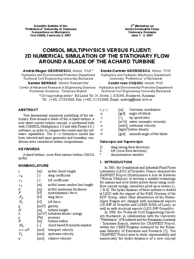 Comsol Vs Fluent | Download Free PDF | Airfoil | Lift (Force)
