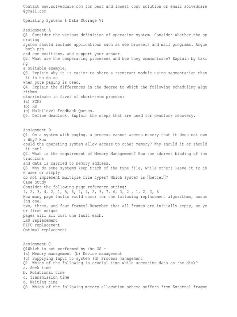 Operating Systems | PDF | Scheduling (Computing) | Thread (Computing)