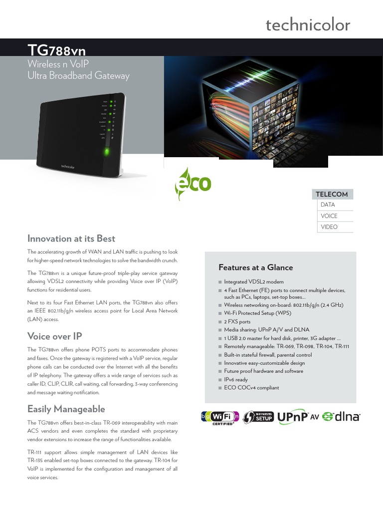 Technicolor DS TG788vn | PDF | Voice Over Ip | Iptv