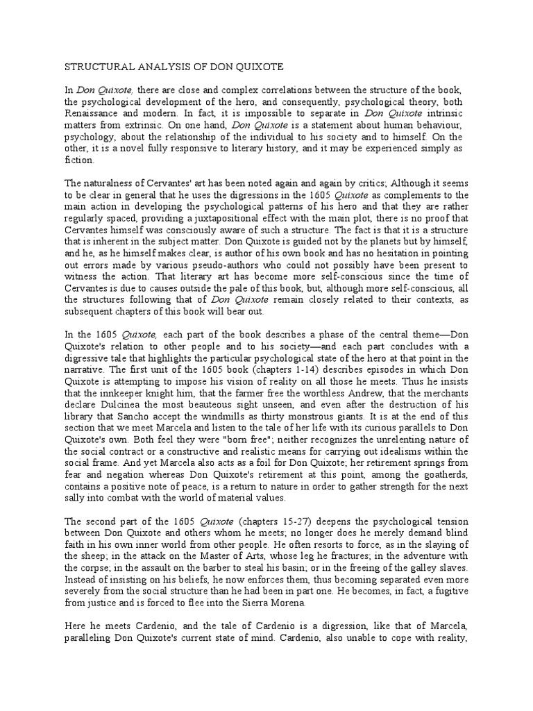 Structural Analysis of Don Quixote | PDF
