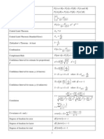 Formula Sheet and Statistical Tables | PDF | Statistical Hypothesis ...