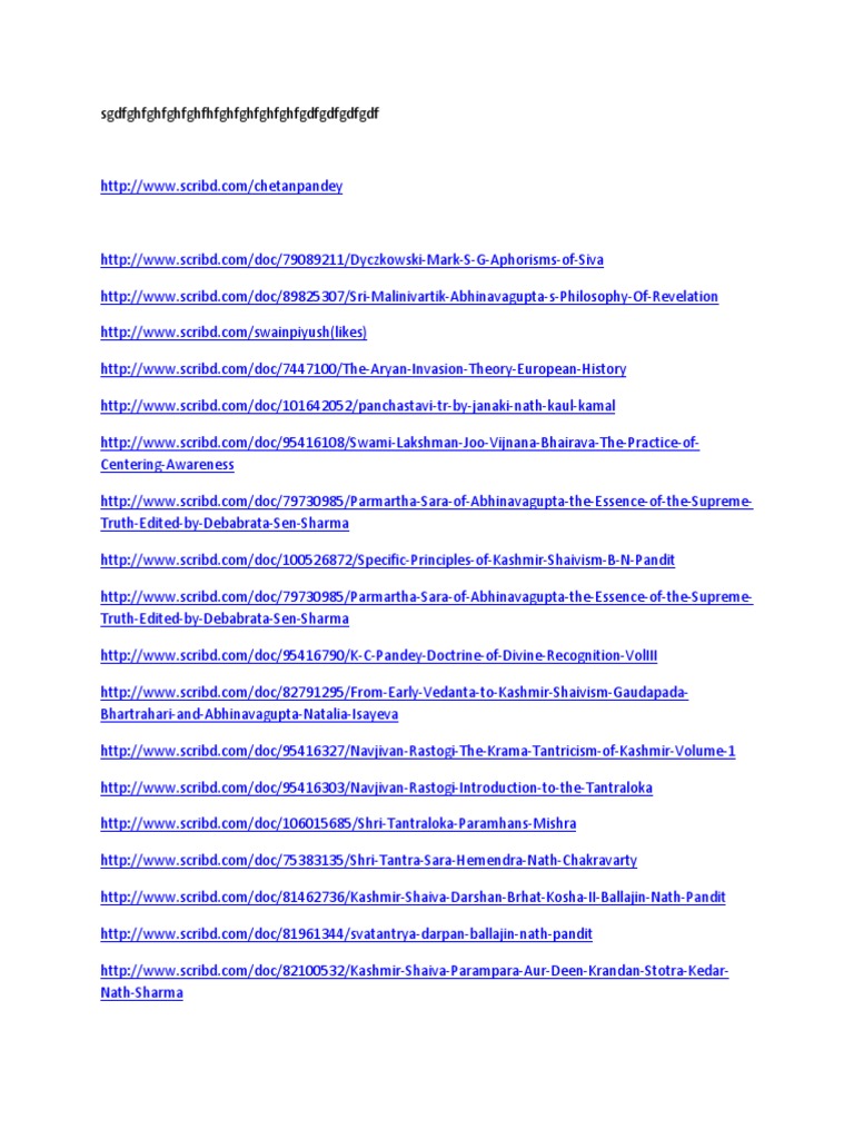 Key Texts on Kashmir Shaivism | PDF