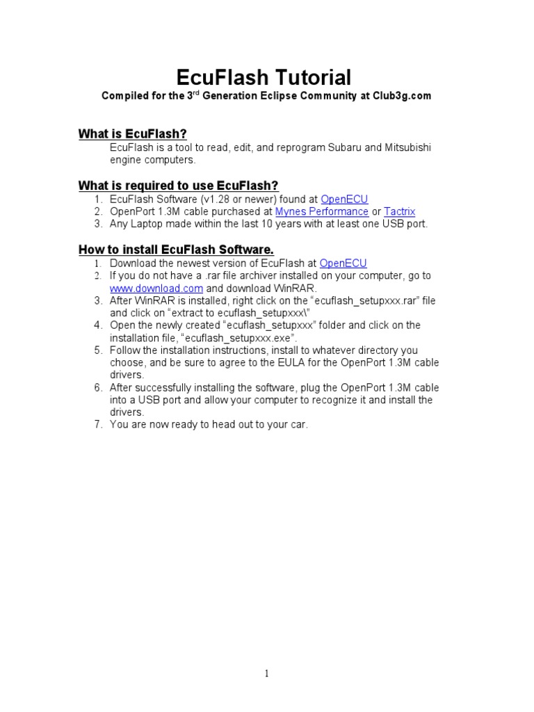 EcuFlash Tutorial | PDF | Vehicle Technology | Vehicles
