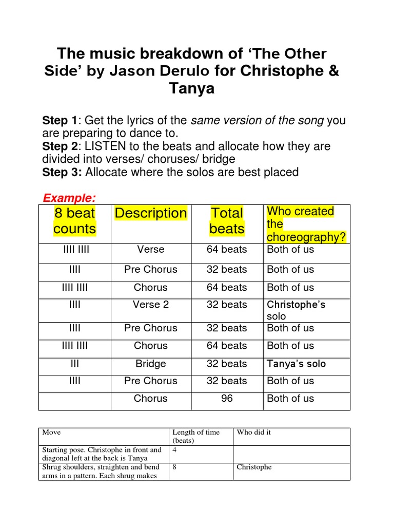 Record of Music Timing Breakdown | PDF | Song Structure | Hand