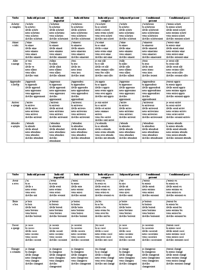 Conjugarea Verbelor | PDF | Linguistique | Philologie
