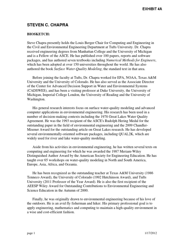 Steven C. Chapra: Exhibit 4A | PDF | Environmental Engineering | Water ...