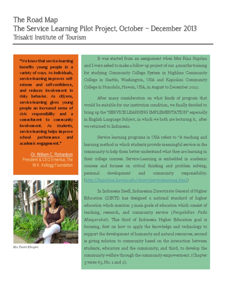 The Road Map | PDF | Service Learning | Applied Psychology