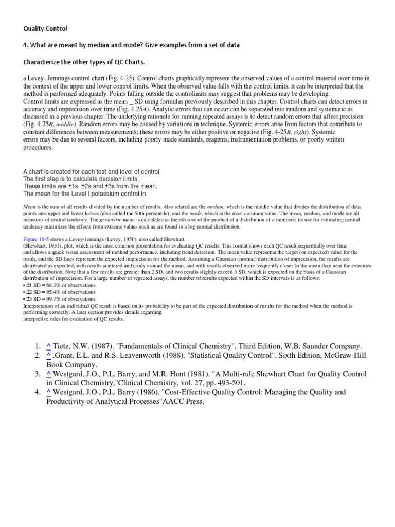 Quality Control 4. What Are Meant by Median and Mode? Give Examples ...