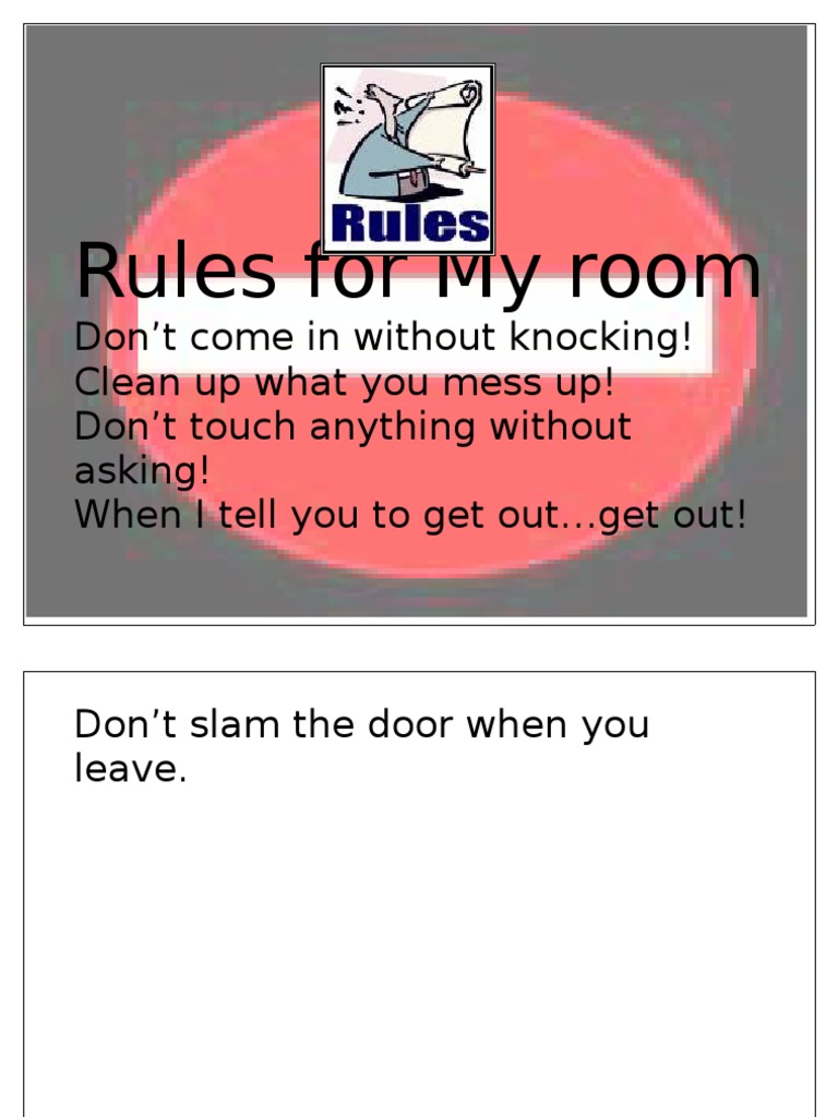 Rules For My Room | PDF